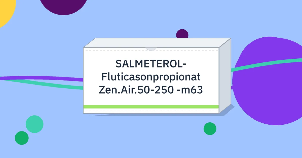 Symbolbild: Packung mit der Aufschrift SALMETEROL-Fluticasonpropionat Zen.Air.50-250 -m63 (PZN 16737122) – Verfügbarkeit und Bezug in Apotheken in Frankfurt am Main