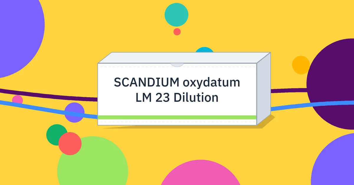 Symbolbild: Packung mit der Aufschrift SCANDIUM oxydatum LM 23 Dilution (PZN 13183663) – Verfügbarkeit und Bezug in Apotheken in Frankfurt am Main