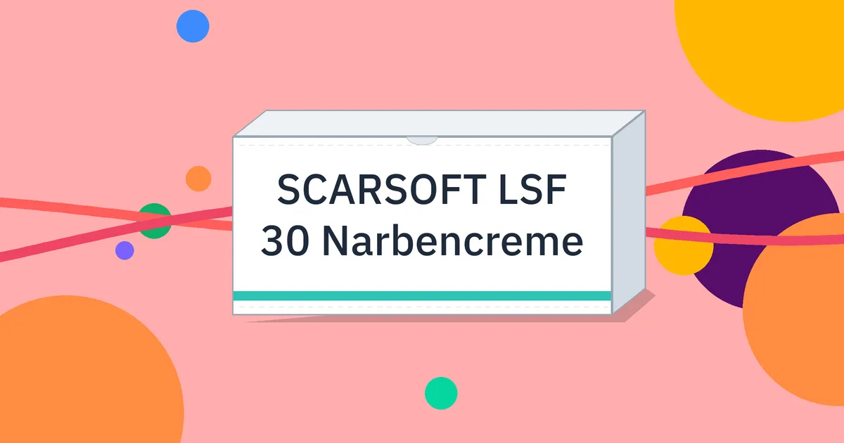 Symbolbild: Packung mit der Aufschrift SCARSOFT LSF 30 Narbencreme (PZN 13751541) – Verfügbarkeit und Bezug in Apotheken in Frankfurt am Main