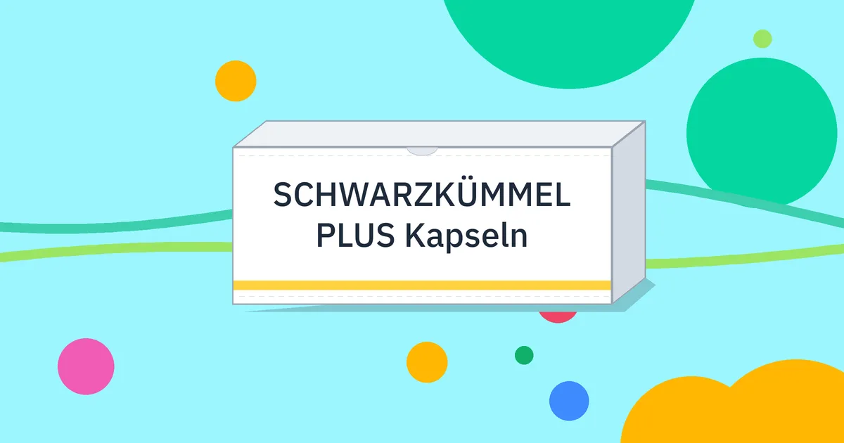 Symbolbild: Packung mit der Aufschrift SCHWARZKÜMMEL PLUS Kapseln (PZN 10949805) – Verfügbarkeit und Bezug in Apotheken in Frankfurt am Main