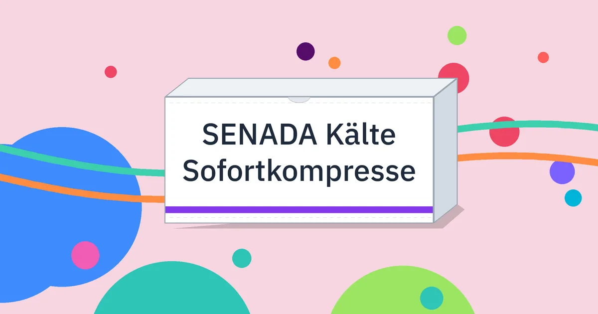 Symbolbild: Packung mit der Aufschrift SENADA Kälte Sofortkompresse (PZN 05862858) – Verfügbarkeit und Bezug in Apotheken in Frankfurt am Main