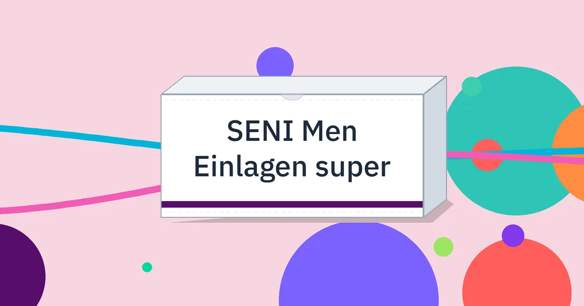 Symbolbild: Packung mit der Aufschrift SENI Men Einlagen super (PZN 11591866) – Verfügbarkeit und Bezug in Apotheken in Frankfurt am Main