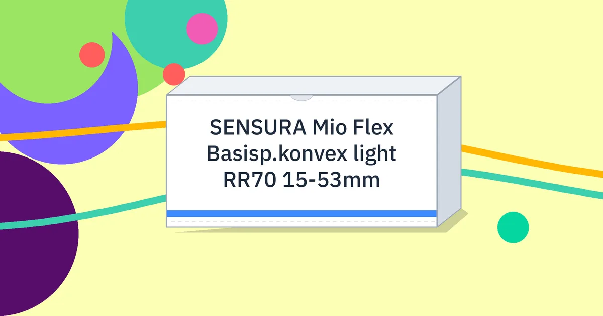 Symbolbild: Packung mit der Aufschrift SENSURA Mio Flex Basisp.konvex light RR70 15-53mm (PZN 10858014) – Verfügbarkeit und Bezug in Apotheken in Frankfurt am Main