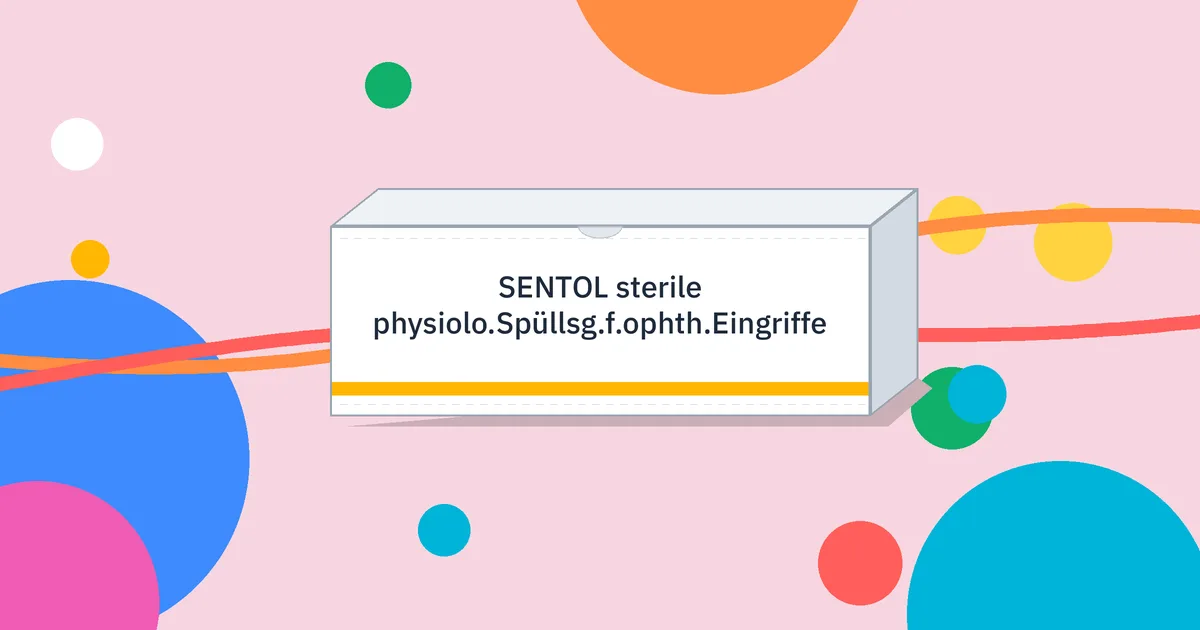 Symbolbild: Packung mit der Aufschrift SENTOL sterile physiolo.Spüllsg.f.ophth.Eingriffe (PZN 08890909) – Verfügbarkeit und Bezug in Apotheken in Frankfurt am Main