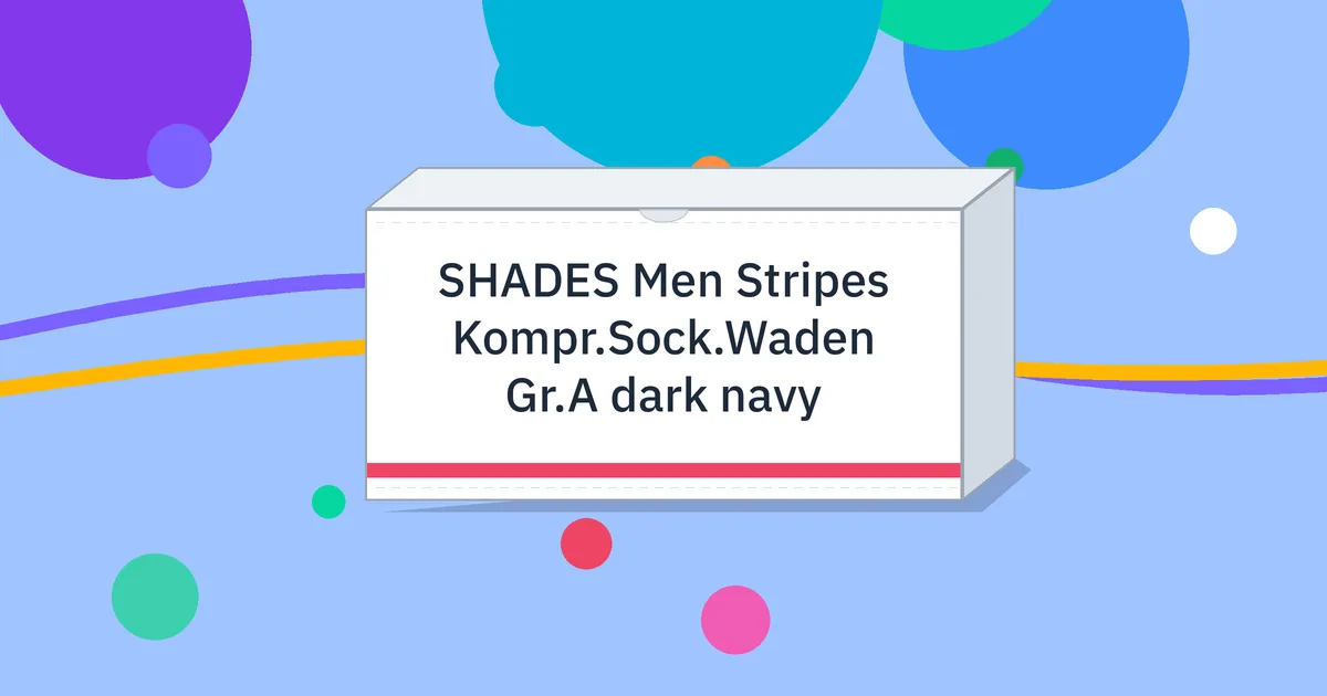 Symbolbild: Packung mit der Aufschrift SHADES Men Stripes Kompr.Sock.Waden Gr.A dark navy (PZN 15589435) – Verfügbarkeit und Bezug in Apotheken in Frankfurt am Main
