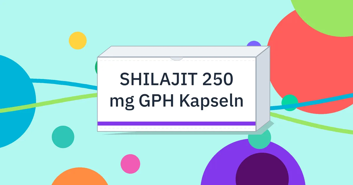 Symbolbild: Packung mit der Aufschrift SHILAJIT 250 mg GPH Kapseln (PZN 20808566) – Verfügbarkeit und Bezug in Apotheken in Frankfurt am Main