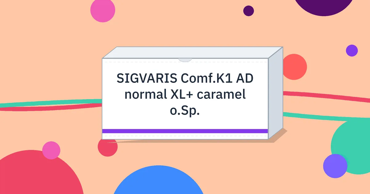 Symbolbild: Packung mit der Aufschrift SIGVARIS Comf.K1 AD normal XL+ caramel o.Sp. (PZN 17093359) – Verfügbarkeit und Bezug in Apotheken in Frankfurt am Main