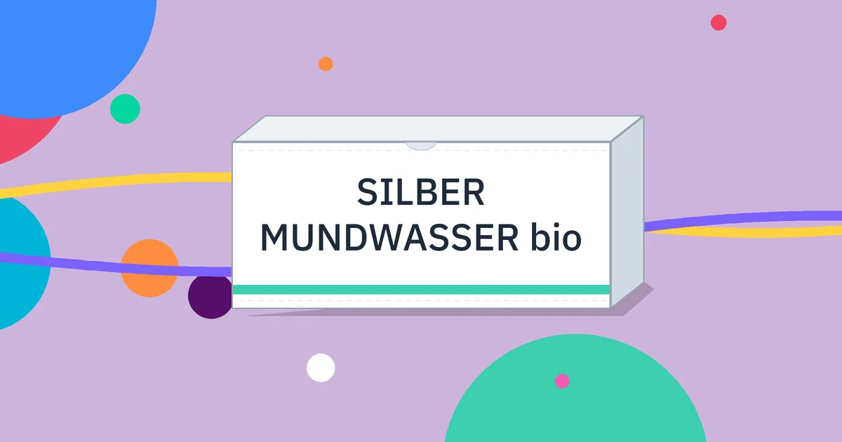 Symbolbild: Packung mit der Aufschrift SILBER MUNDWASSER bio (PZN 11081585) – Verfügbarkeit und Bezug in Apotheken in Frankfurt am Main