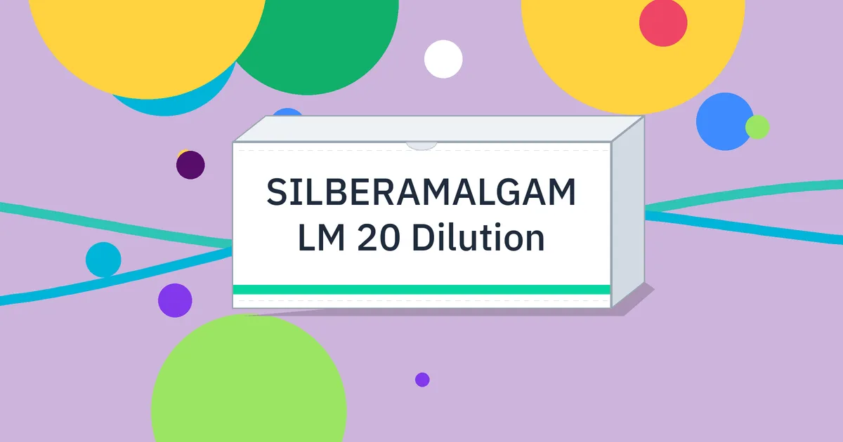 Symbolbild: Packung mit der Aufschrift SILBERAMALGAM LM 20 Dilution (PZN 13189370) – Verfügbarkeit und Bezug in Apotheken in Frankfurt am Main