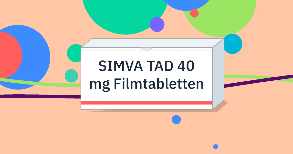 Symbolbild: Packung mit der Aufschrift SIMVA TAD 40 mg Filmtabletten (PZN 10170766) – Verfügbarkeit und Bezug in Apotheken in Frankfurt am Main