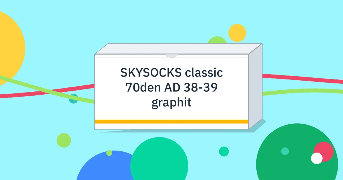 Symbolbild: Packung mit der Aufschrift SKYSOCKS classic 70den AD 38-39 graphit (PZN 18663913) – Verfügbarkeit und Bezug in Apotheken in Frankfurt am Main