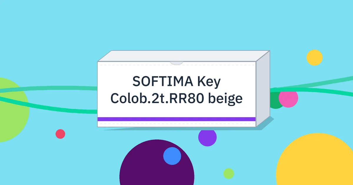 Symbolbild: Packung mit der Aufschrift SOFTIMA Key Colob.2t.RR80 beige (PZN 00993449) – Verfügbarkeit und Bezug in Apotheken in Frankfurt am Main