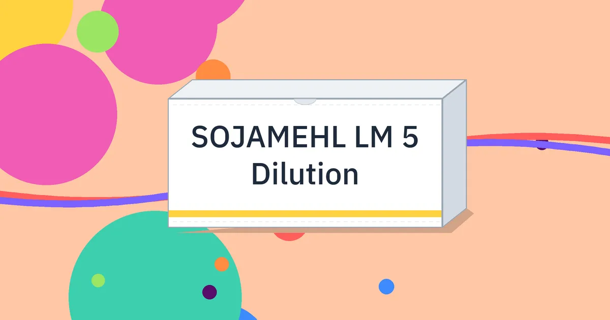 Symbolbild: Packung mit der Aufschrift SOJAMEHL LM 5 Dilution (PZN 13680717) – Verfügbarkeit und Bezug in Apotheken in Frankfurt am Main
