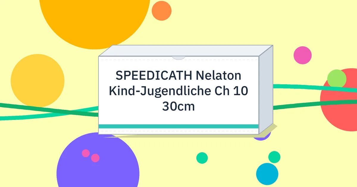 Symbolbild: Packung mit der Aufschrift SPEEDICATH Nelaton Kind-Jugendliche Ch 10 30cm (PZN 09712038) – Verfügbarkeit und Bezug in Apotheken in Frankfurt am Main