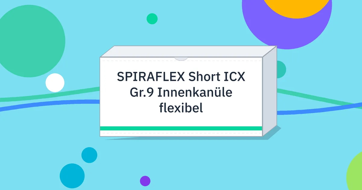 Symbolbild: Packung mit der Aufschrift SPIRAFLEX Short ICX Gr.9 Innenkanüle flexibel (PZN 14285207) – Verfügbarkeit und Bezug in Apotheken in Frankfurt am Main