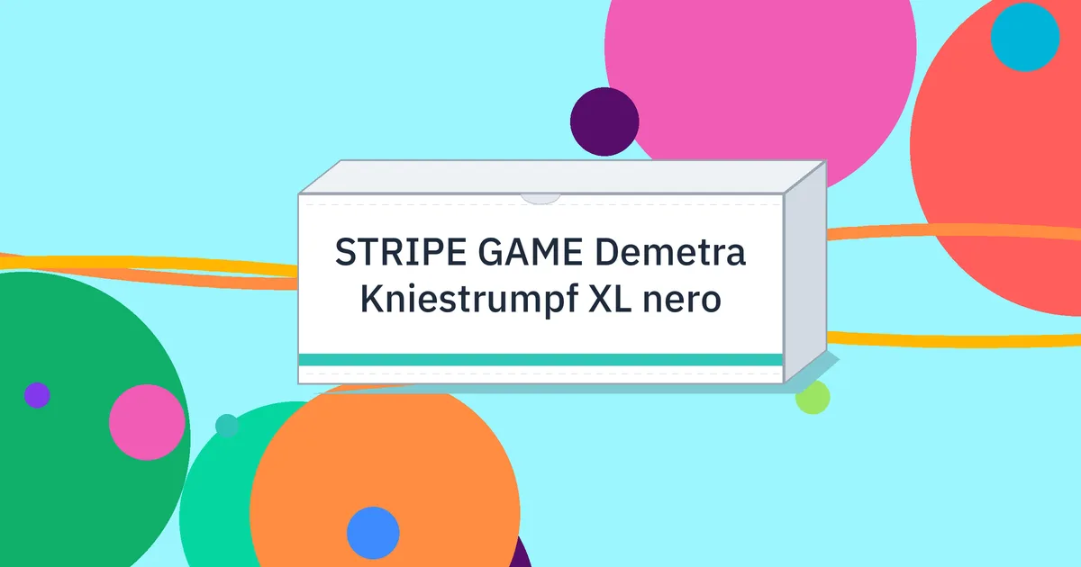 Symbolbild: Packung mit der Aufschrift STRIPE GAME Demetra Kniestrumpf XL nero (PZN 20719839) – Verfügbarkeit und Bezug in Apotheken in Frankfurt am Main