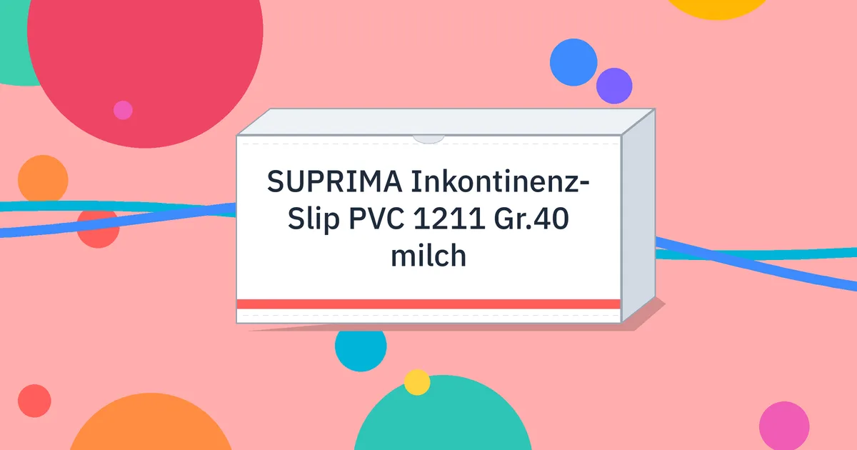 Symbolbild: Packung mit der Aufschrift SUPRIMA Inkontinenz-Slip PVC 1211 Gr.40 milch (PZN 03922562) – Verfügbarkeit und Bezug in Apotheken in Frankfurt am Main