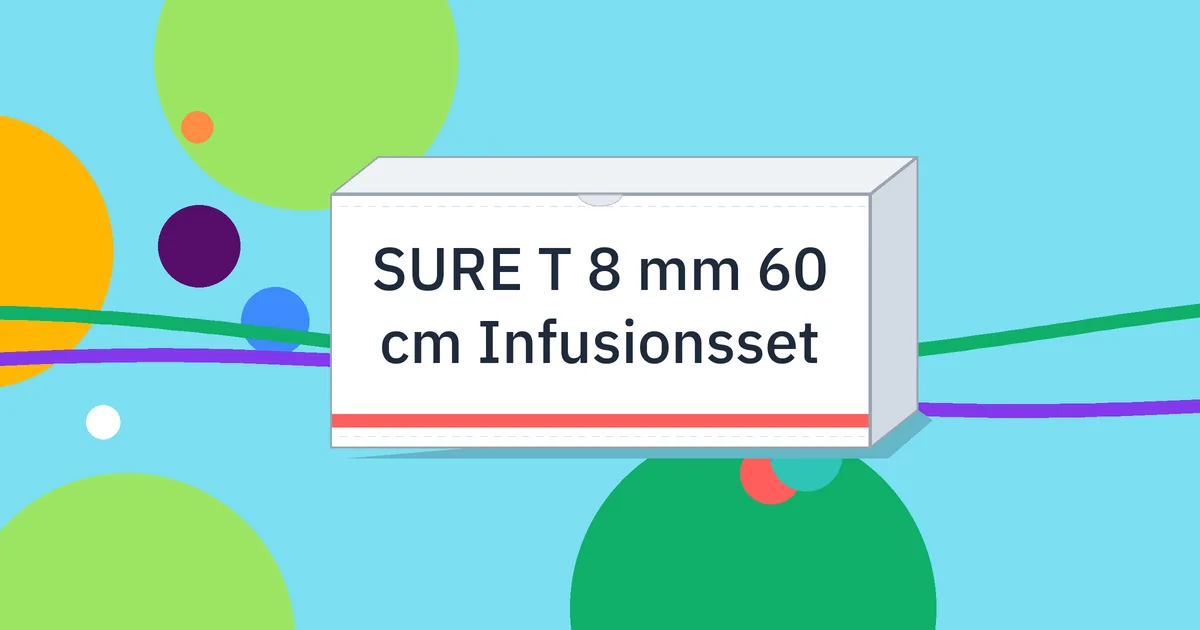 Symbolbild: Packung mit der Aufschrift SURE T 8 mm 60 cm Infusionsset (PZN 00425001) – Verfügbarkeit und Bezug in Apotheken in Frankfurt am Main