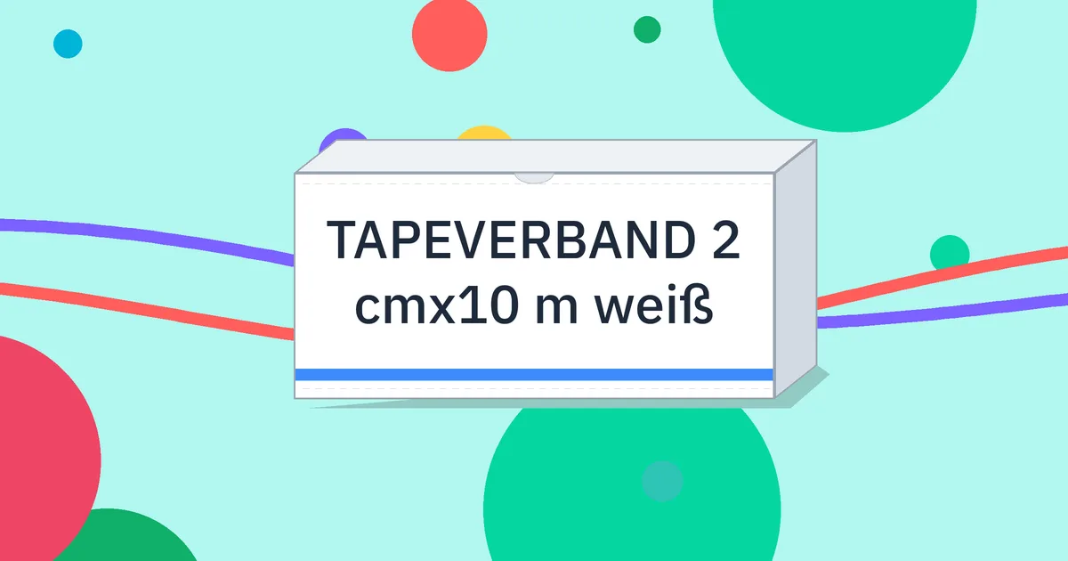 Symbolbild: Packung mit der Aufschrift TAPEVERBAND 2 cmx10 m weiß (PZN 07329140) – Verfügbarkeit und Bezug in Apotheken in Frankfurt am Main