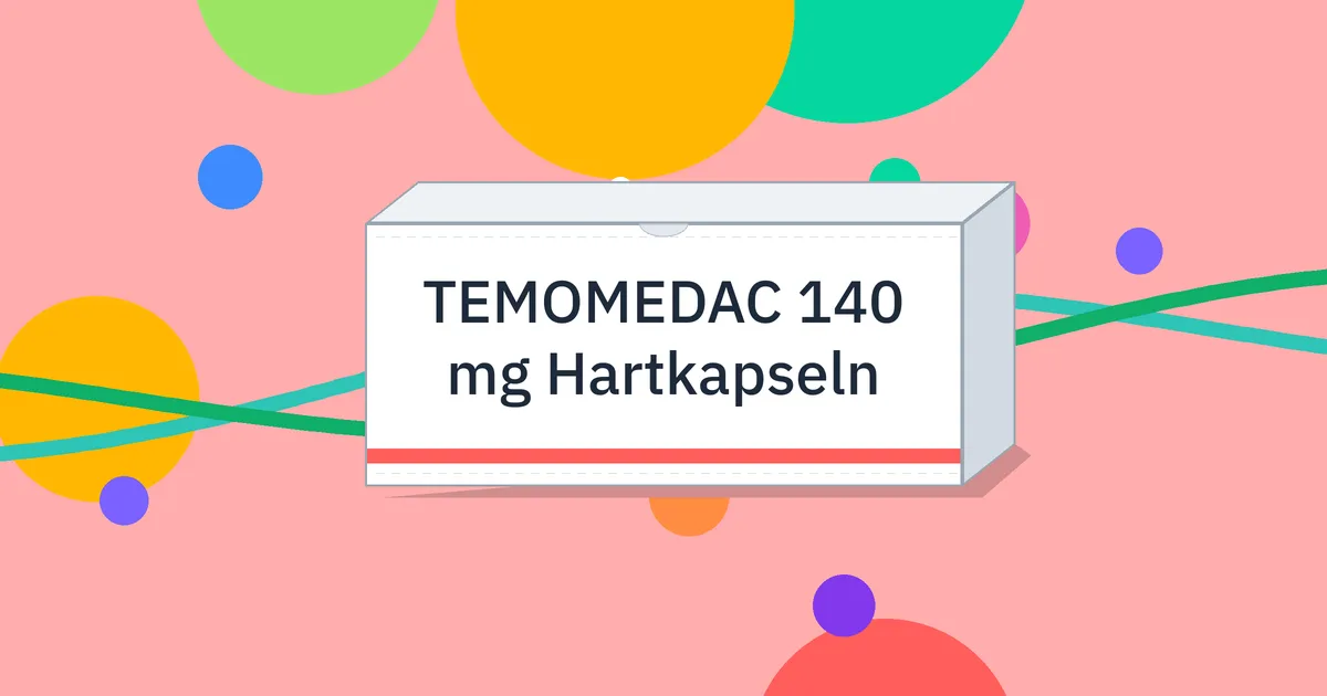 Symbolbild: Packung mit der Aufschrift TEMOMEDAC 140 mg Hartkapseln (PZN 09541654) – Verfügbarkeit und Bezug in Apotheken in Frankfurt am Main