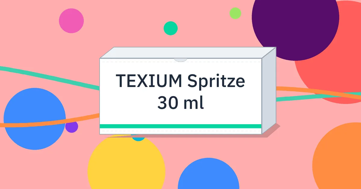 Symbolbild: Packung mit der Aufschrift TEXIUM Spritze 30 ml (PZN 11054217) – Verfügbarkeit und Bezug in Apotheken in Frankfurt am Main