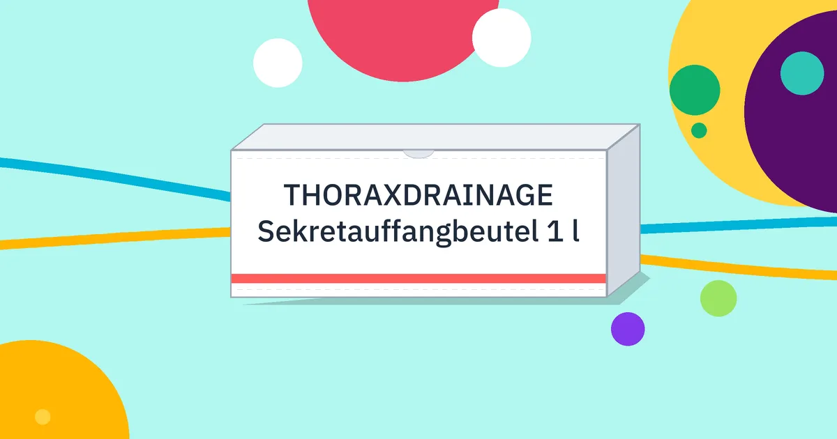 Symbolbild: Packung mit der Aufschrift THORAXDRAINAGE Sekretauffangbeutel 1 l (PZN 06407464) – Verfügbarkeit und Bezug in Apotheken in Frankfurt am Main