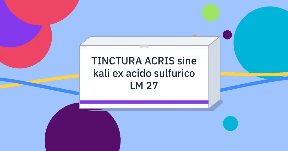 Symbolbild: Packung mit der Aufschrift TINCTURA ACRIS sine kali ex acido sulfurico LM 27 (PZN 13701299) – Verfügbarkeit und Bezug in Apotheken in Frankfurt am Main