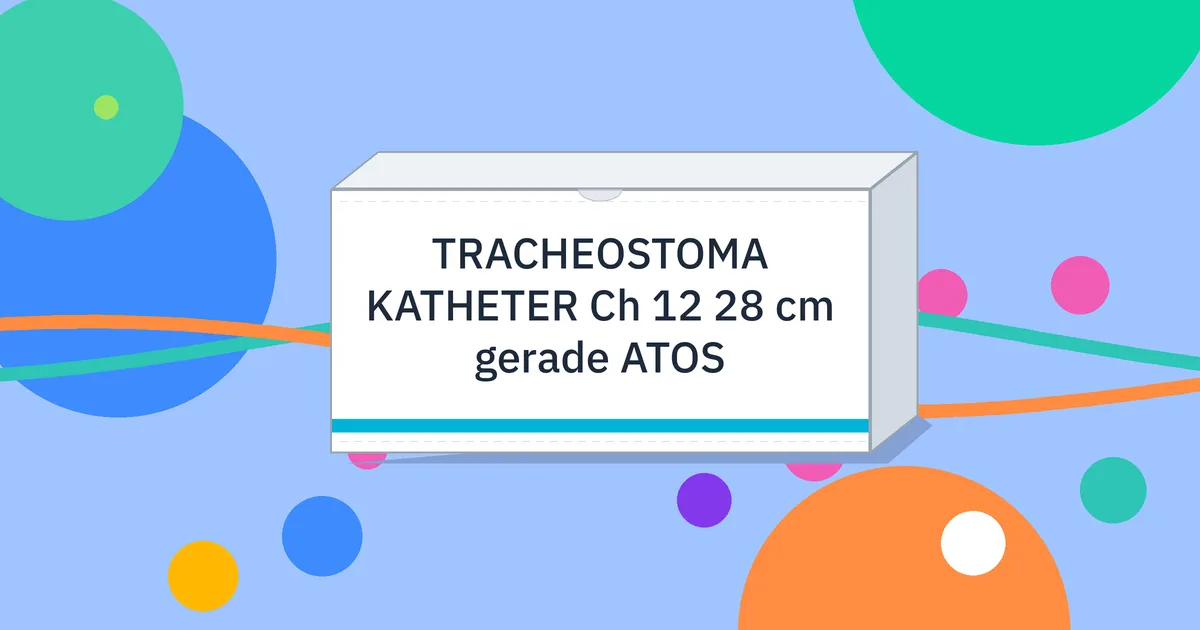 Symbolbild: Packung mit der Aufschrift TRACHEOSTOMA KATHETER Ch 12 28 cm gerade ATOS (PZN 12472230) – Verfügbarkeit und Bezug in Apotheken in Frankfurt am Main