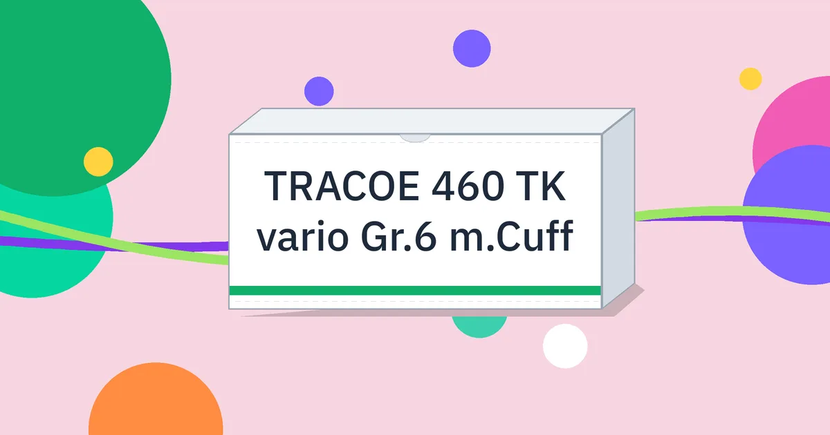 Symbolbild: Packung mit der Aufschrift TRACOE 460 TK vario Gr.6 m.Cuff (PZN 02364315) – Verfügbarkeit und Bezug in Apotheken in Frankfurt am Main