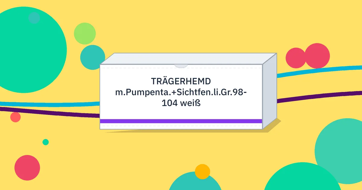 Symbolbild: Packung mit der Aufschrift TRÄGERHEMD m.Pumpenta.+Sichtfen.li.Gr.98-104 weiß (PZN 20375127) – Verfügbarkeit und Bezug in Apotheken in Frankfurt am Main