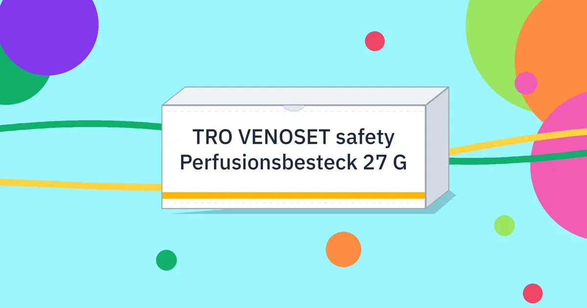 Symbolbild: Packung mit der Aufschrift TRO VENOSET safety Perfusionsbesteck 27 G (PZN 11563203) – Verfügbarkeit und Bezug in Apotheken in Frankfurt am Main