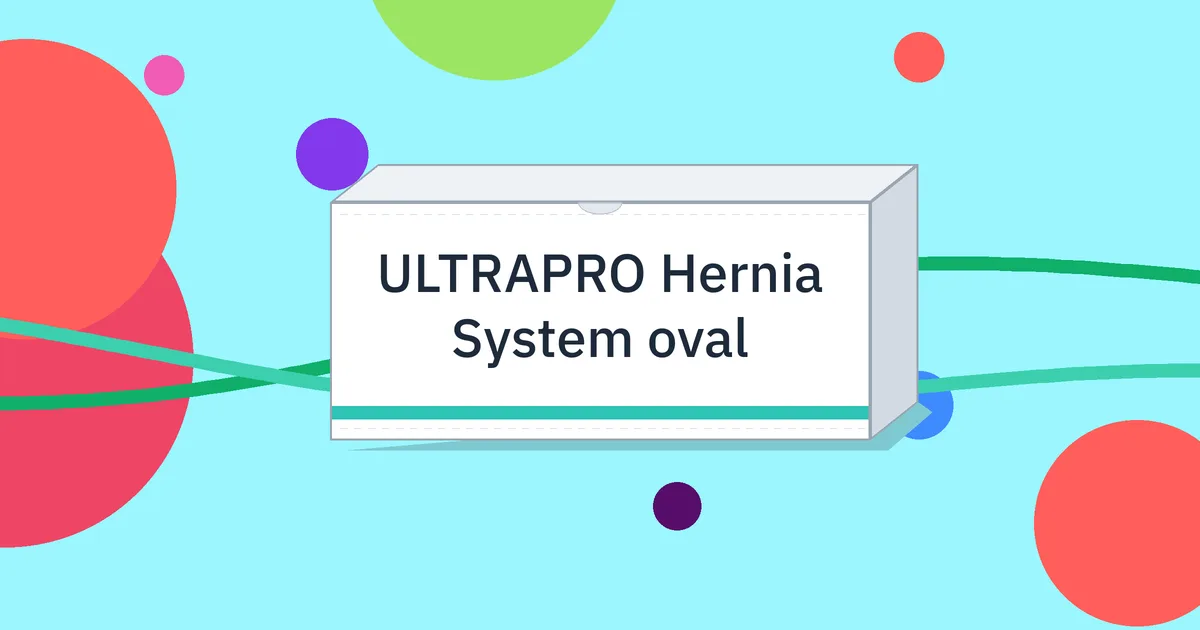Symbolbild: Packung mit der Aufschrift ULTRAPRO Hernia System oval (PZN 04853024) – Verfügbarkeit und Bezug in Apotheken in Frankfurt am Main