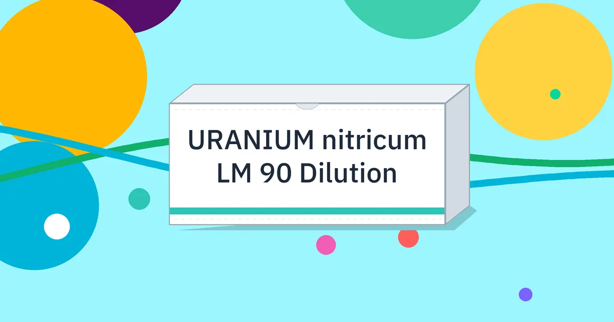 Symbolbild: Packung mit der Aufschrift URANIUM nitricum LM 90 Dilution (PZN 13256534) – Verfügbarkeit und Bezug in Apotheken in Frankfurt am Main