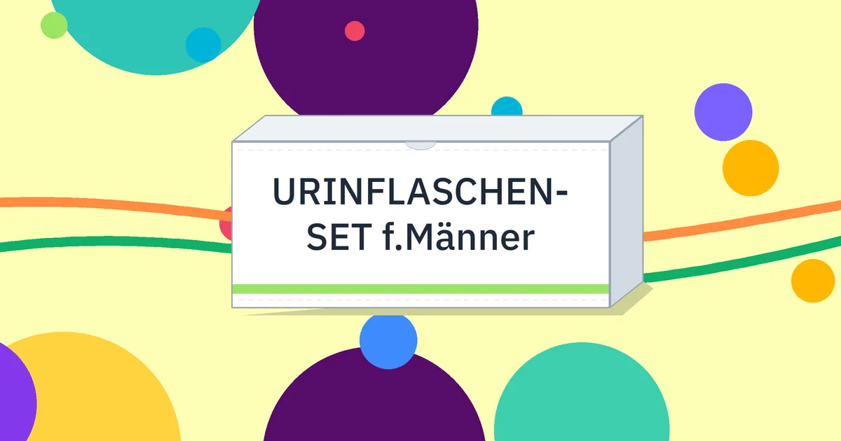 Symbolbild: Packung mit der Aufschrift URINFLASCHEN-SET f.Männer (PZN 03818362) – Verfügbarkeit und Bezug in Apotheken in Frankfurt am Main