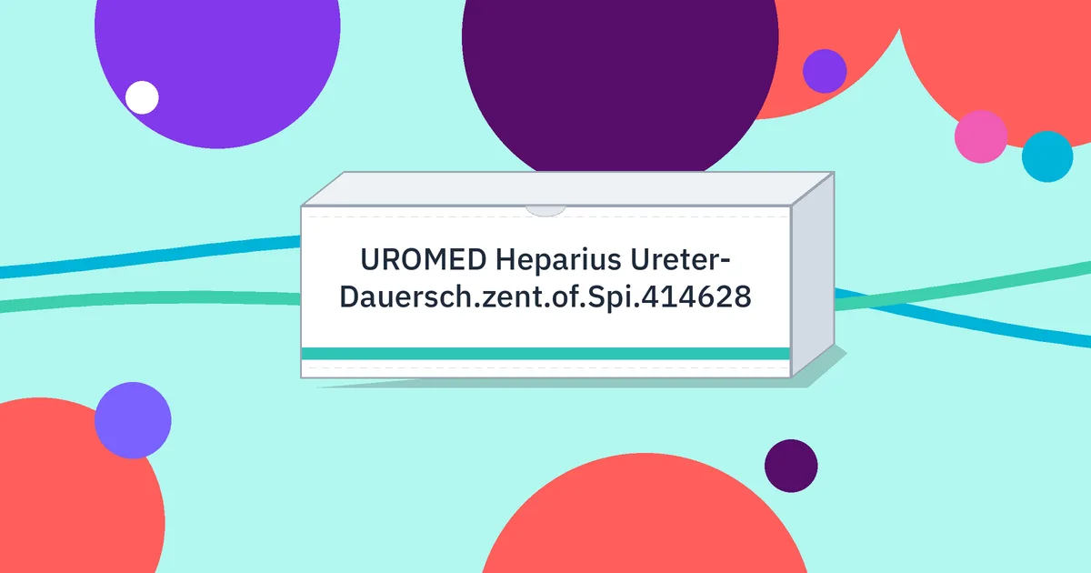 Symbolbild: Packung mit der Aufschrift UROMED Heparius Ureter-Dauersch.zent.of.Spi.414628 (PZN 11370645) – Verfügbarkeit und Bezug in Apotheken in Frankfurt am Main