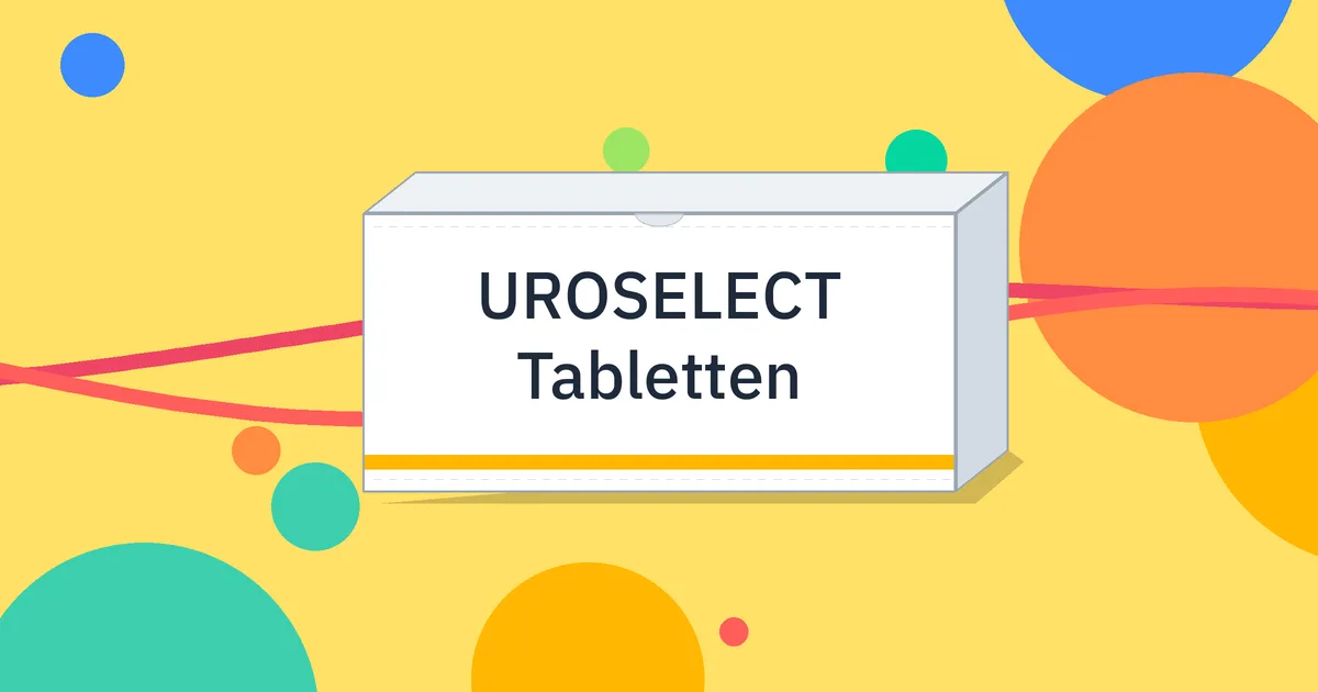 Symbolbild: Packung mit der Aufschrift UROSELECT Tabletten (PZN 00201000) – Verfügbarkeit und Bezug in Apotheken in Frankfurt am Main