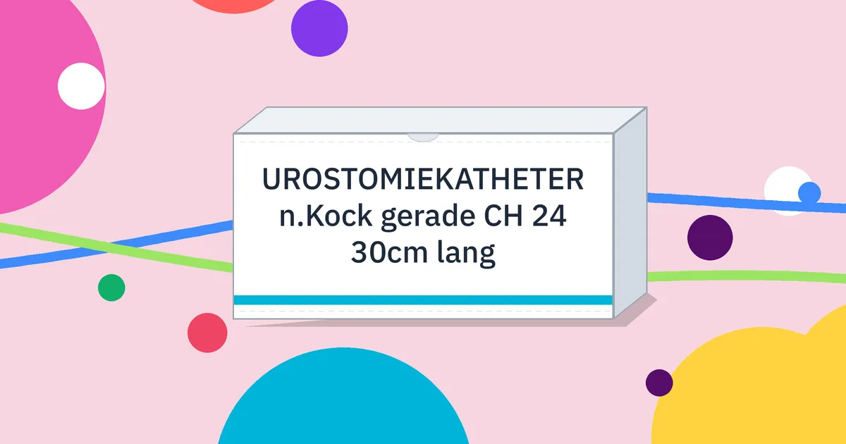 Symbolbild: Packung mit der Aufschrift UROSTOMIEKATHETER n.Kock gerade CH 24 30cm lang (PZN 05538170) – Verfügbarkeit und Bezug in Apotheken in Frankfurt am Main