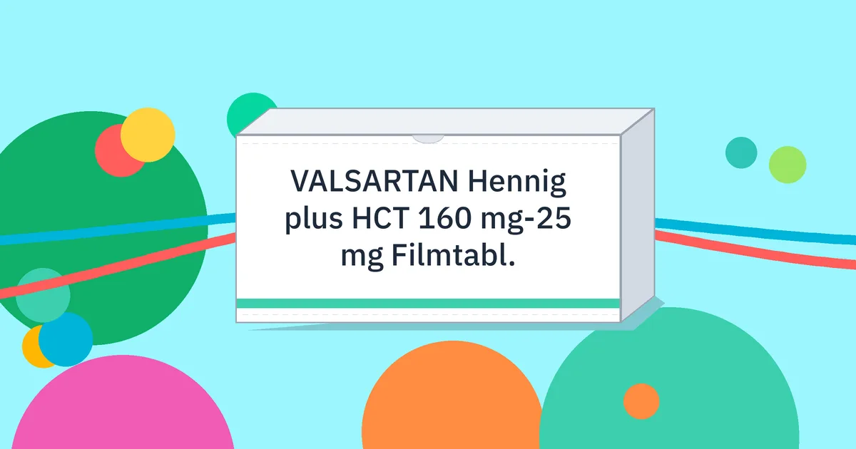 Symbolbild: Packung mit der Aufschrift VALSARTAN Hennig plus HCT 160 mg-25 mg Filmtabl. (PZN 09067419) – Verfügbarkeit und Bezug in Apotheken in Frankfurt am Main