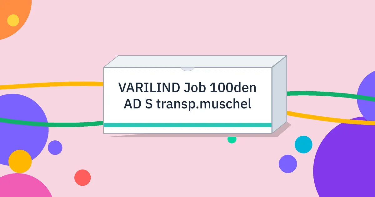 Symbolbild: Packung mit der Aufschrift VARILIND Job 100den AD S transp.muschel (PZN 04471682) – Verfügbarkeit und Bezug in Apotheken in Frankfurt am Main