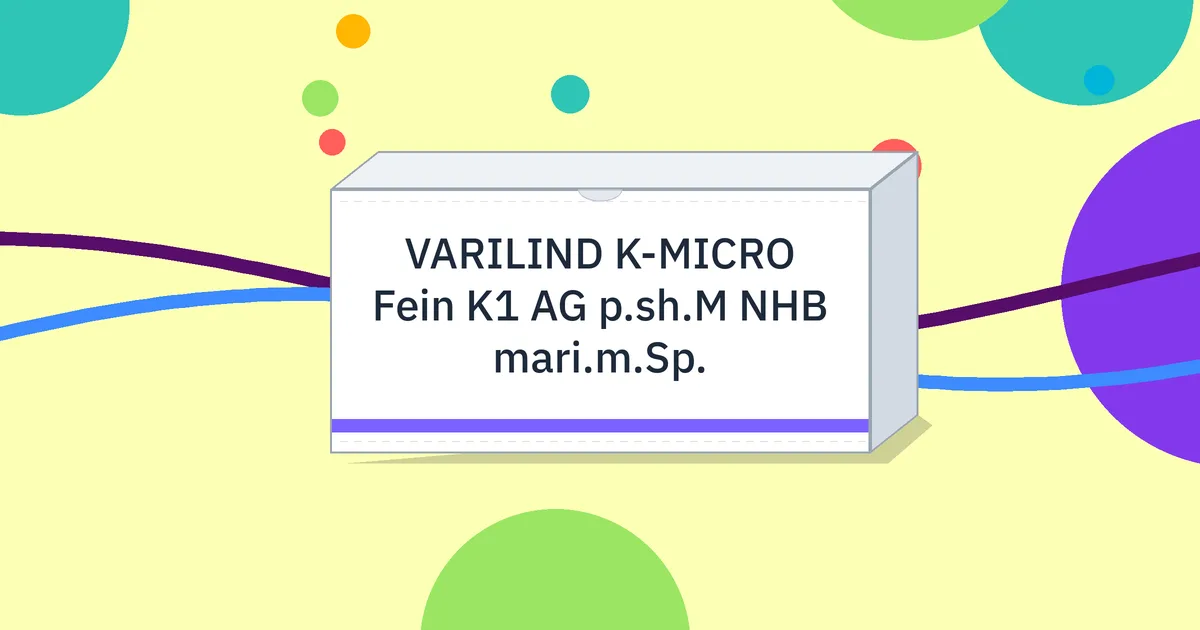 Symbolbild: Packung mit der Aufschrift VARILIND K-MICRO Fein K1 AG p.sh.M NHB mari.m.Sp. (PZN 20554858) – Verfügbarkeit und Bezug in Apotheken in Frankfurt am Main