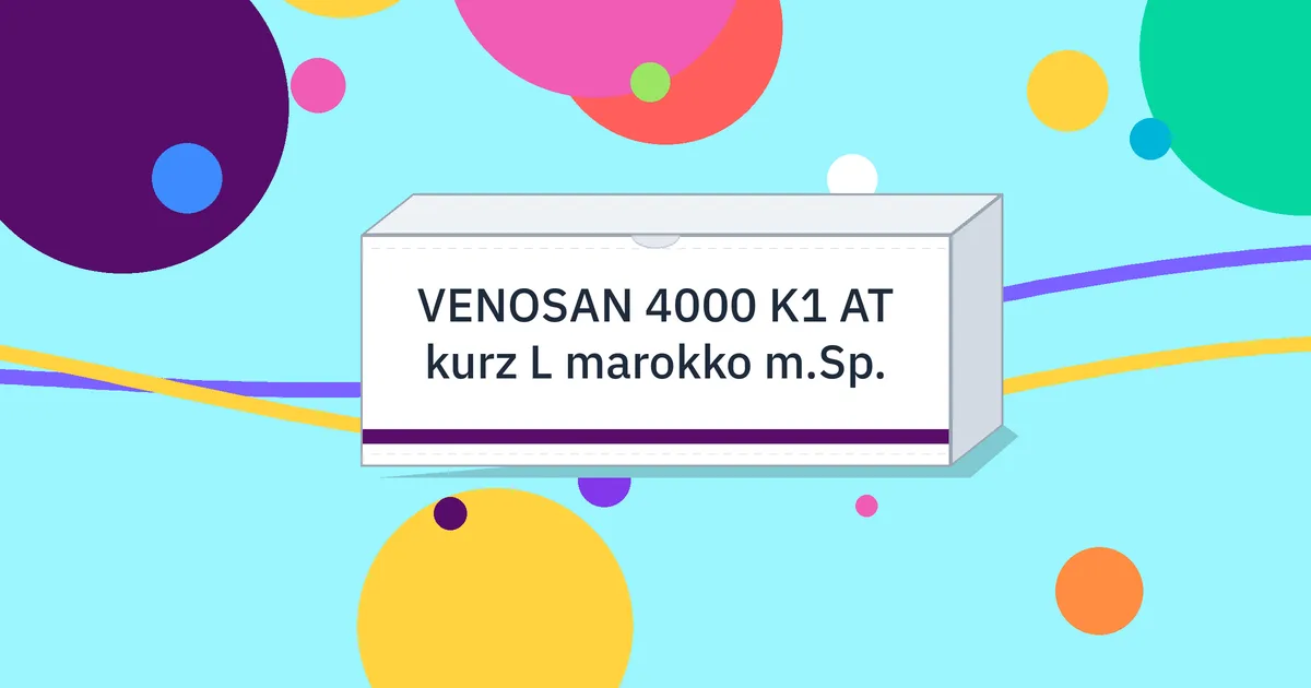 Symbolbild: Packung mit der Aufschrift VENOSAN 4000 K1 AT kurz L marokko m.Sp. (PZN 14425186) – Verfügbarkeit und Bezug in Apotheken in Frankfurt am Main