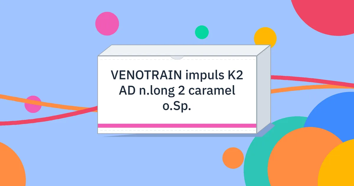 Symbolbild: Packung mit der Aufschrift VENOTRAIN impuls K2 AD n.long 2 caramel o.Sp. (PZN 08425762) – Verfügbarkeit und Bezug in Apotheken in Frankfurt am Main
