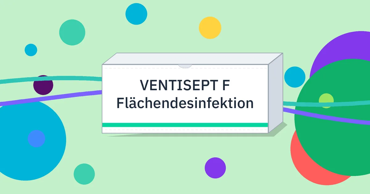 Symbolbild: Packung mit der Aufschrift VENTISEPT F Flächendesinfektion (PZN 06921043) – Verfügbarkeit und Bezug in Apotheken in Frankfurt am Main