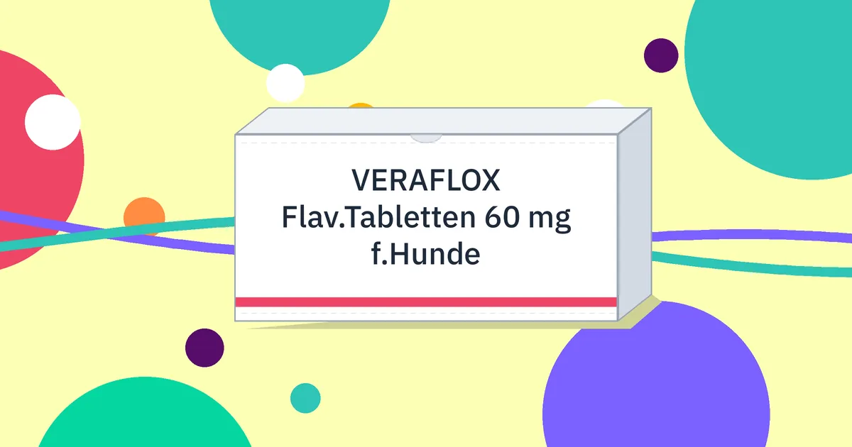 Symbolbild: Packung mit der Aufschrift VERAFLOX Flav.Tabletten 60 mg f.Hunde (PZN 07419392) – Verfügbarkeit und Bezug in Apotheken in Frankfurt am Main