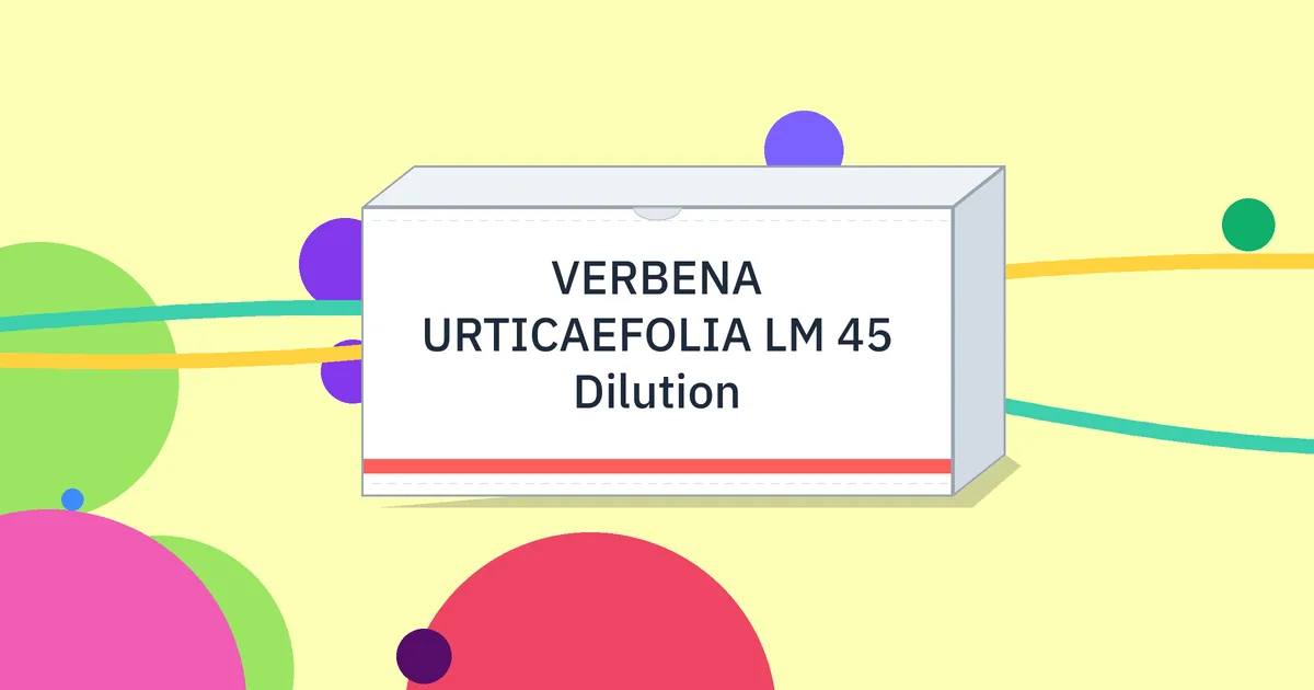 Symbolbild: Packung mit der Aufschrift VERBENA URTICAEFOLIA LM 45 Dilution (PZN 13268483) – Verfügbarkeit und Bezug in Apotheken in Frankfurt am Main