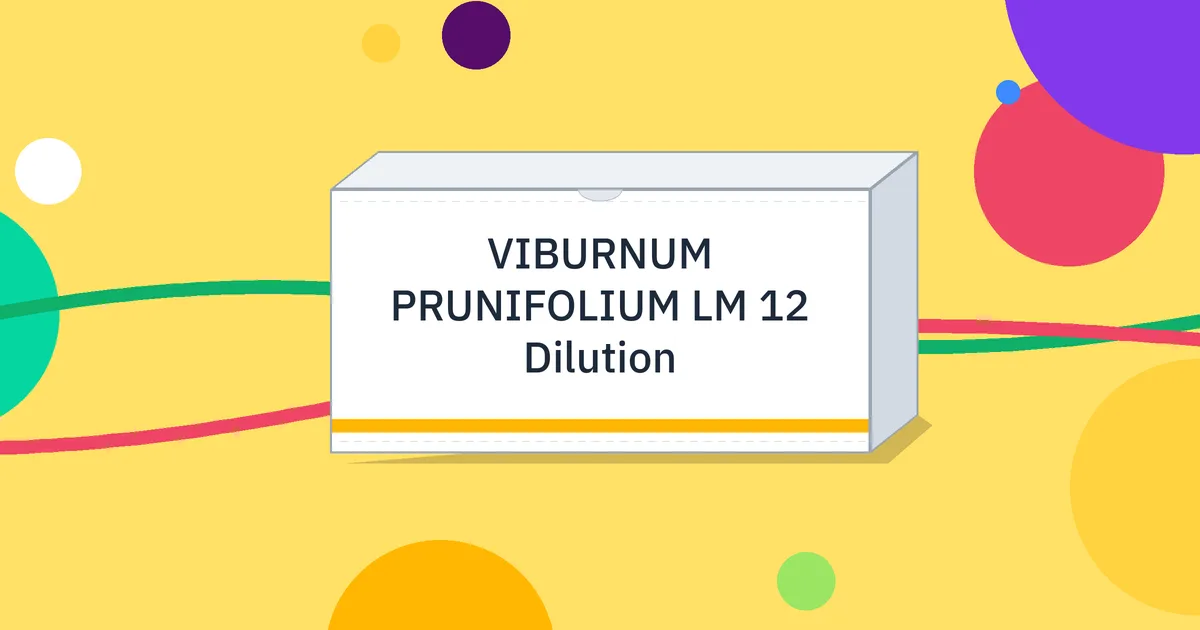Symbolbild: Packung mit der Aufschrift VIBURNUM PRUNIFOLIUM LM 12 Dilution (PZN 13271798) – Verfügbarkeit und Bezug in Apotheken in Frankfurt am Main