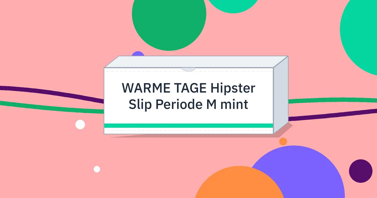 Symbolbild: Packung mit der Aufschrift WARME TAGE Hipster Slip Periode M mint (PZN 16128966) – Verfügbarkeit und Bezug in Apotheken in Frankfurt am Main