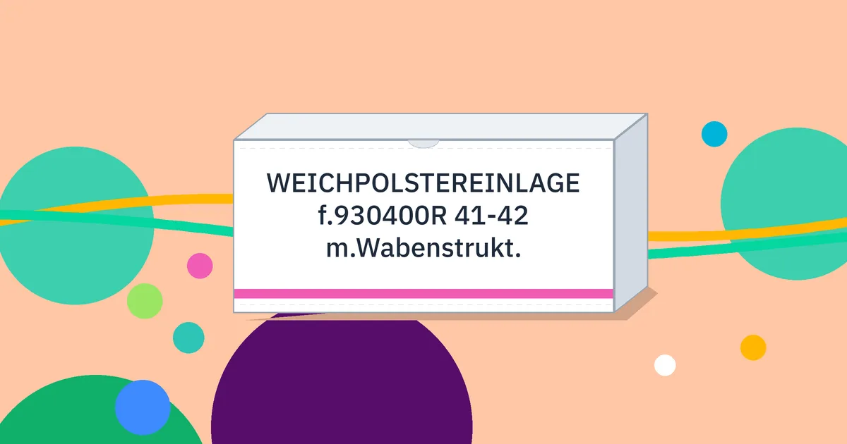 Symbolbild: Packung mit der Aufschrift WEICHPOLSTEREINLAGE f.930400R 41-42 m.Wabenstrukt. (PZN 12574350) – Verfügbarkeit und Bezug in Apotheken in Frankfurt am Main