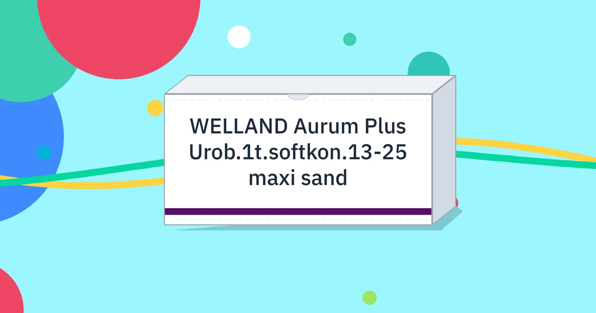 Symbolbild: Packung mit der Aufschrift WELLAND Aurum Plus Urob.1t.softkon.13-25 maxi sand (PZN 18826580) – Verfügbarkeit und Bezug in Apotheken in Frankfurt am Main