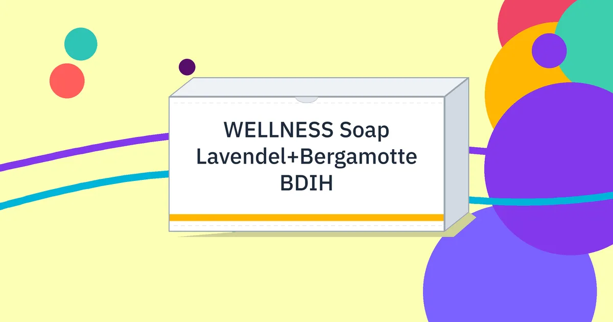 Symbolbild: Packung mit der Aufschrift WELLNESS Soap Lavendel+Bergamotte BDIH (PZN 10331672) – Verfügbarkeit und Bezug in Apotheken in Frankfurt am Main